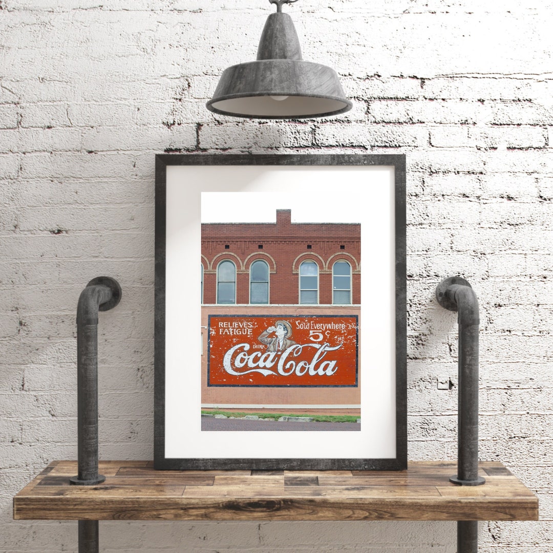 Coca Cola Sign Vintage Coke Coca Cola Ghost Sign Rustic Kitchen Wall ...