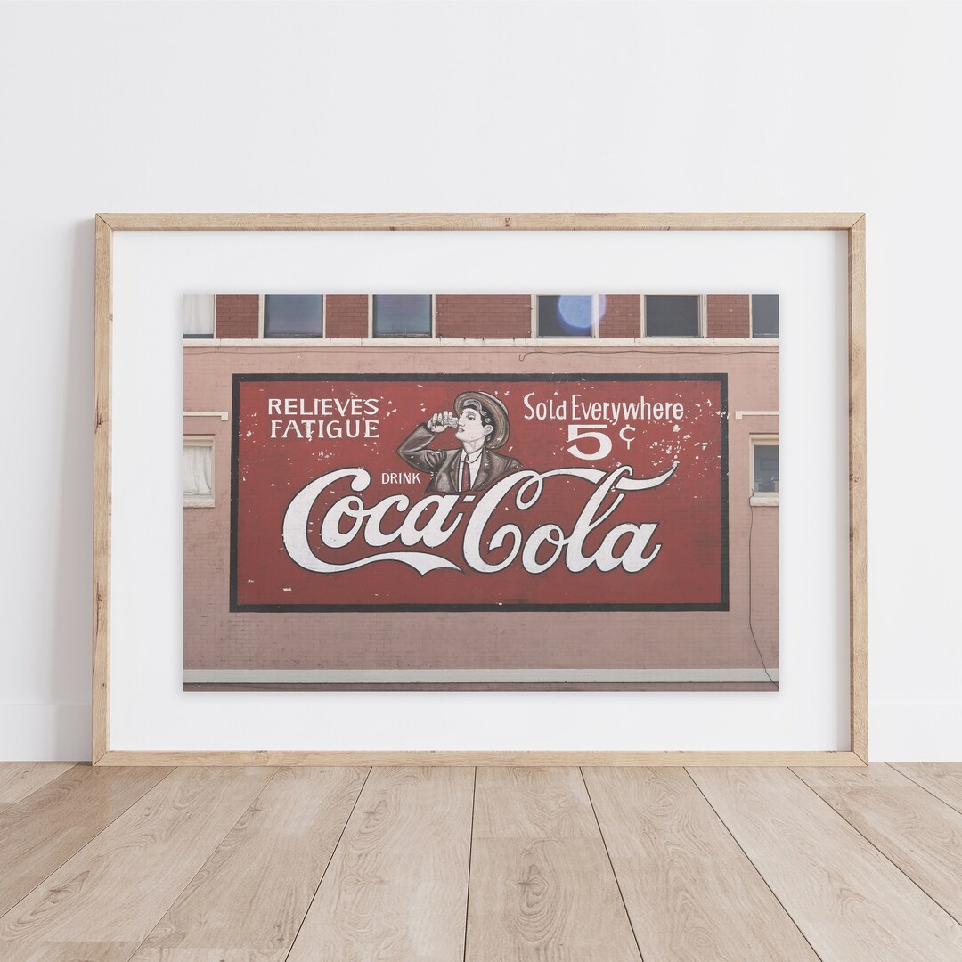 Coca Cola Ghost Sign Print: Faded Brick Wall Advertisement - Etsy