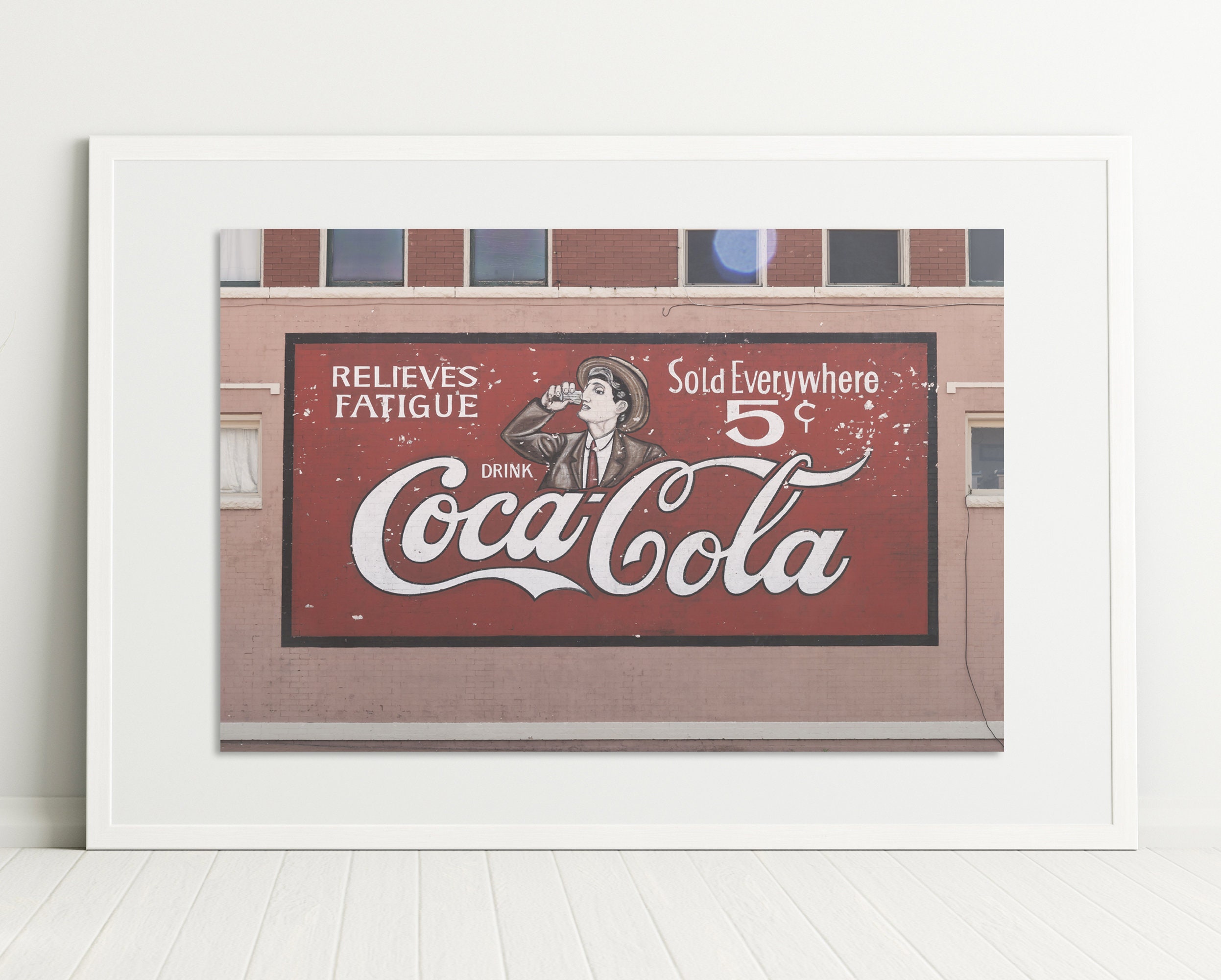 Coca Cola Ghost Sign Print: Faded Brick Wall Advertisement - Etsy