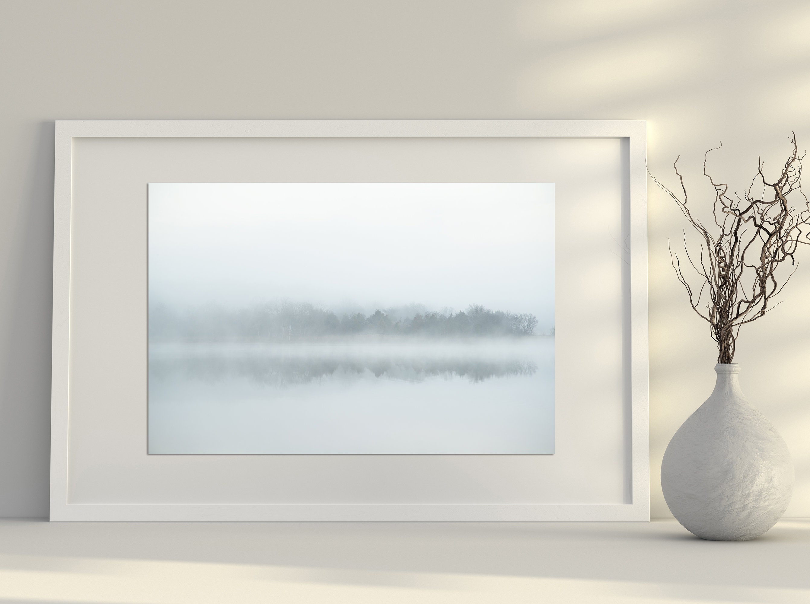 Foggy Lake Art | Misty Lake | Foggy Lake Scene | Fog Shrouded Lake ...