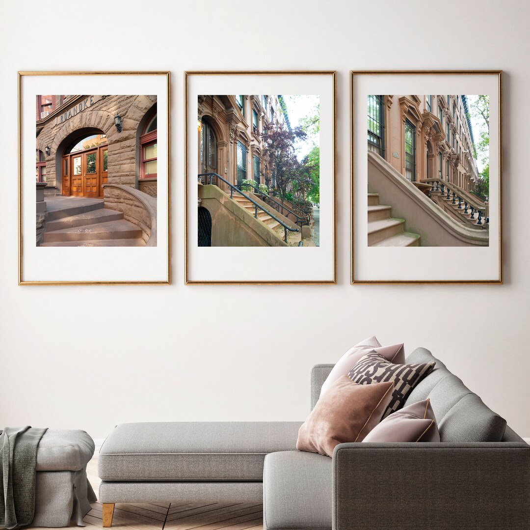 Brownstone Art Print | NYC Print Set | NYC Wall Art | Brownstone Print ...