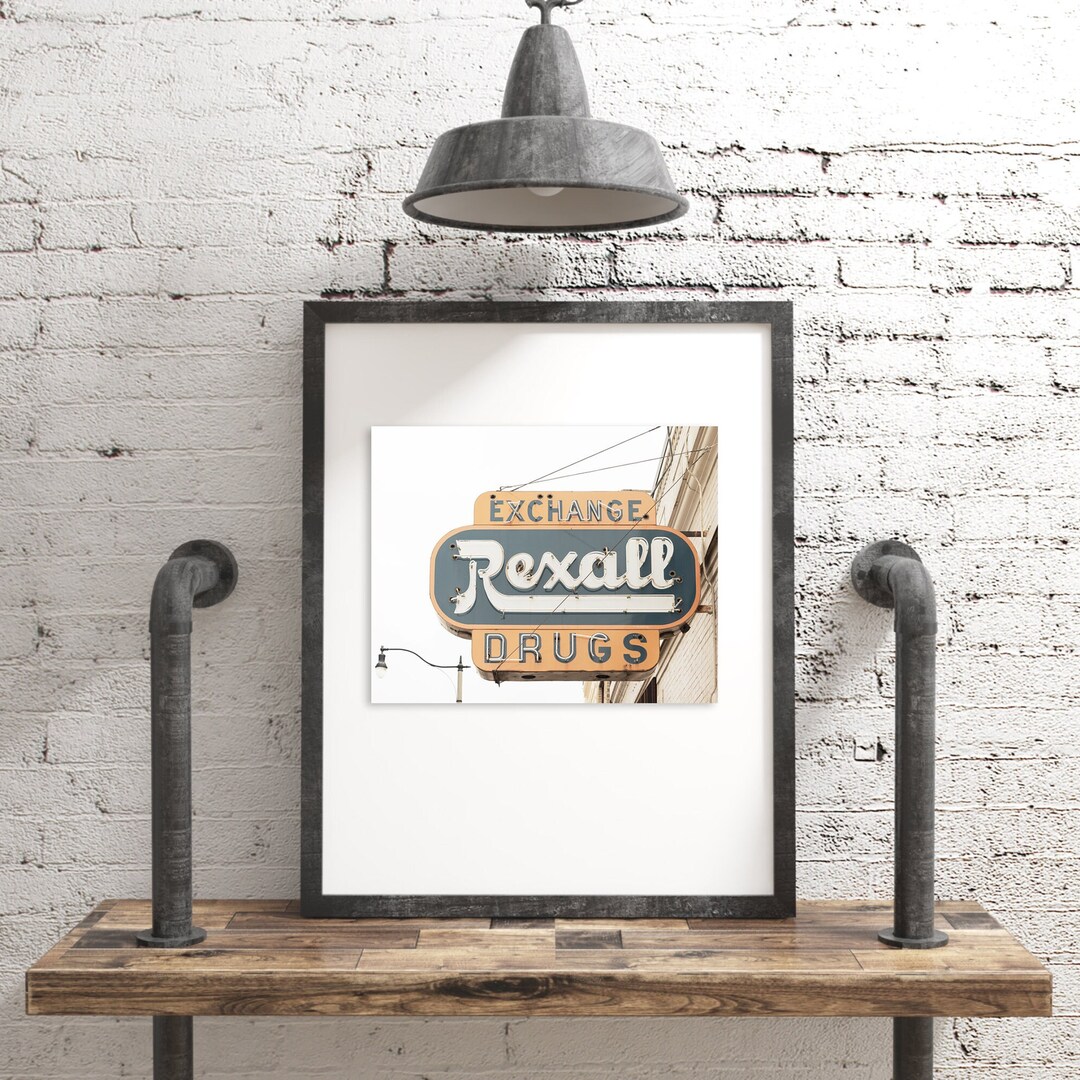 Drug Store Sign | Old Rexall Drug Sign | Bathroom Wall Art | Drug Store ...