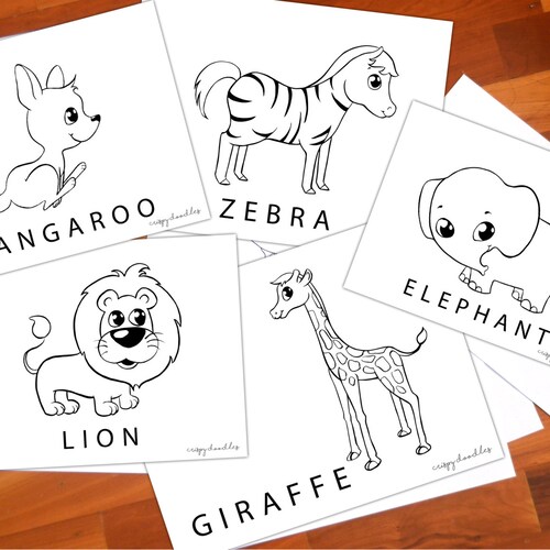 Printable Animal Alphabet Coloring Pages for Kids KDP | Etsy Canada