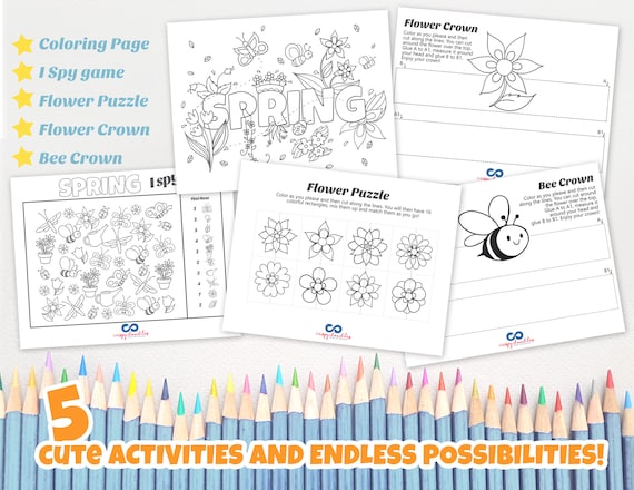 Spring Activity Set Printables Educational Fun School | Etsy
