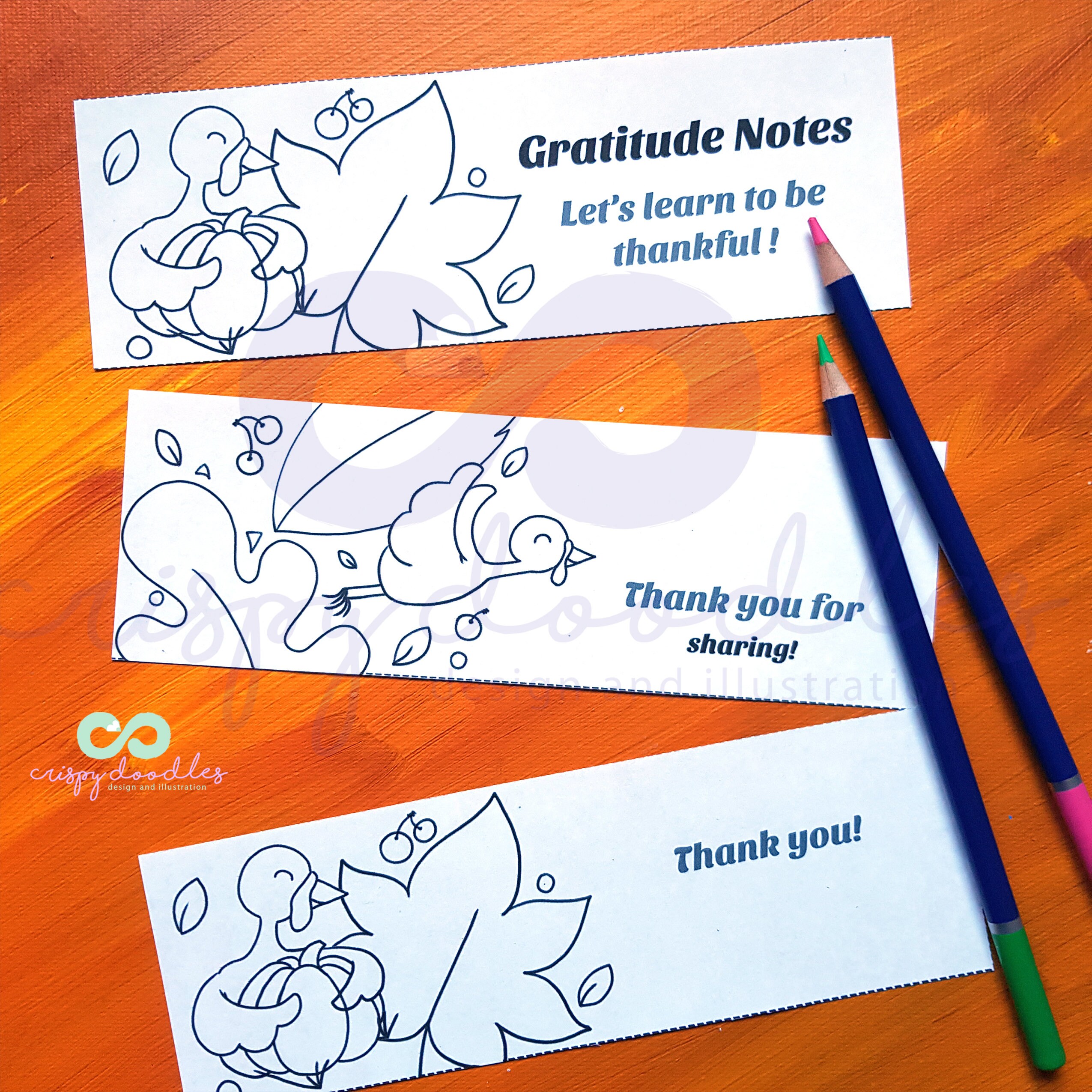 Printable Thanksgiving Gratitude Notes, Kids Coloring Pages Fall ...