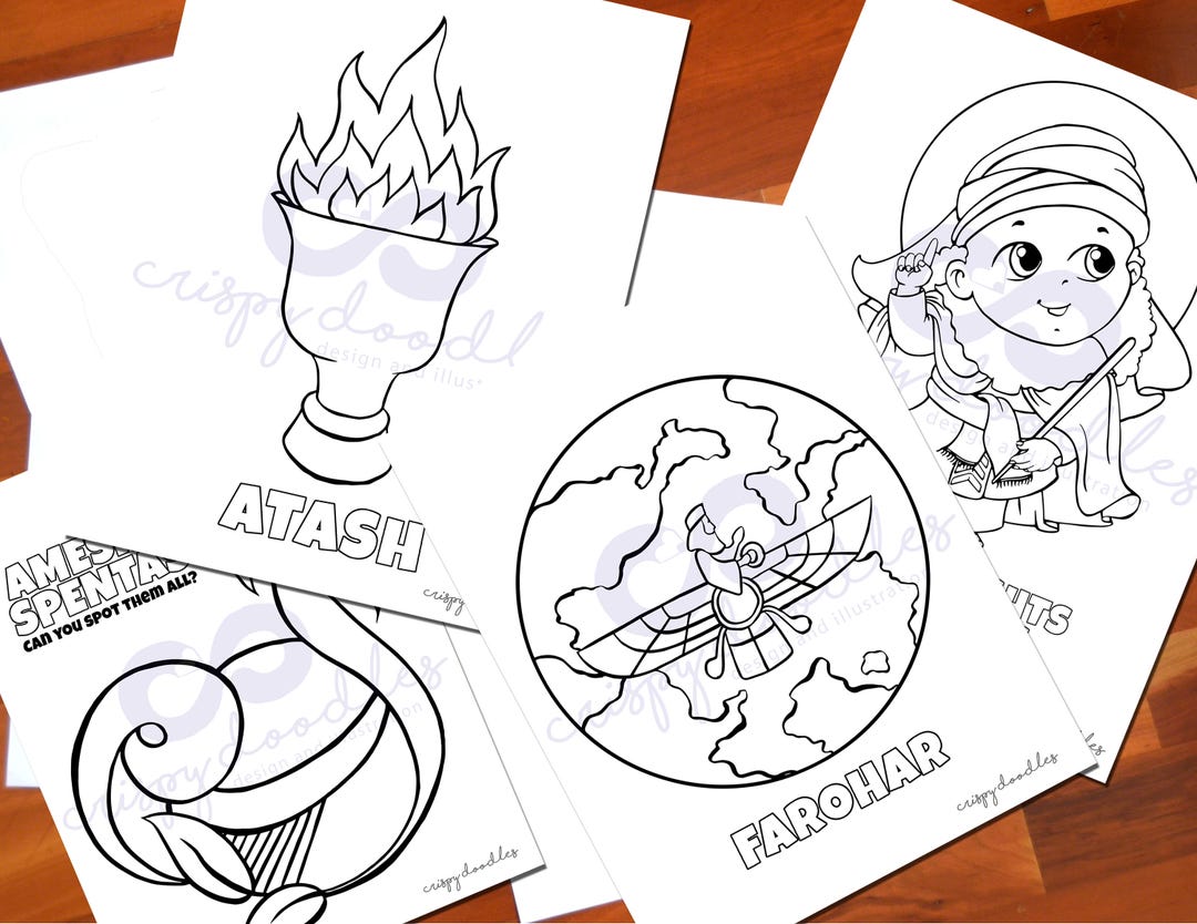 Zoroastrian Coloring Pages Set 1 - Etsy