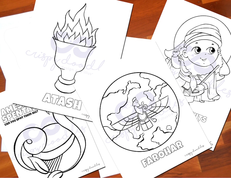 Zoroastrian Coloring Pages Set 1 - Etsy