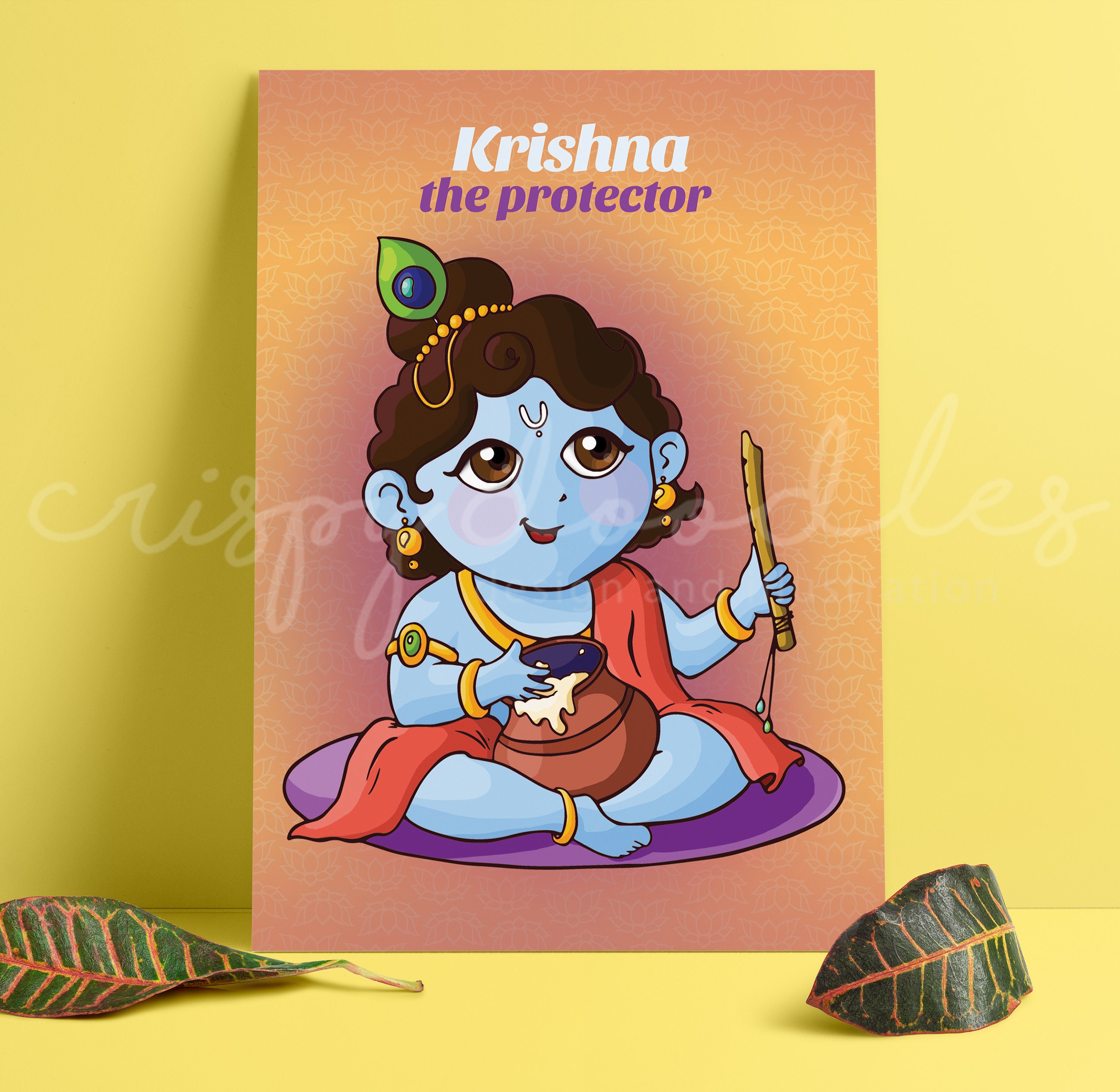 BABY KRISHNA Postcard or Poster - Hindu God - Kids / Children - Etsy