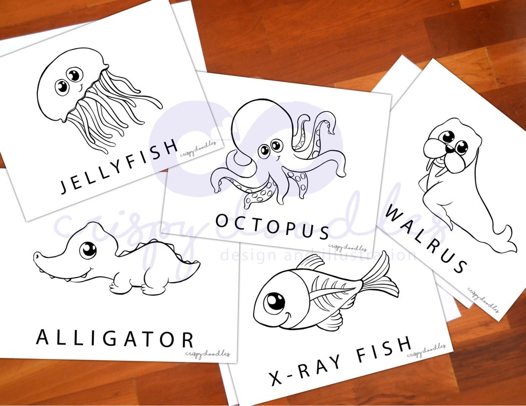 Ocean Animal Kids Coloring Pages, Preschool Homeschool Classroom ...