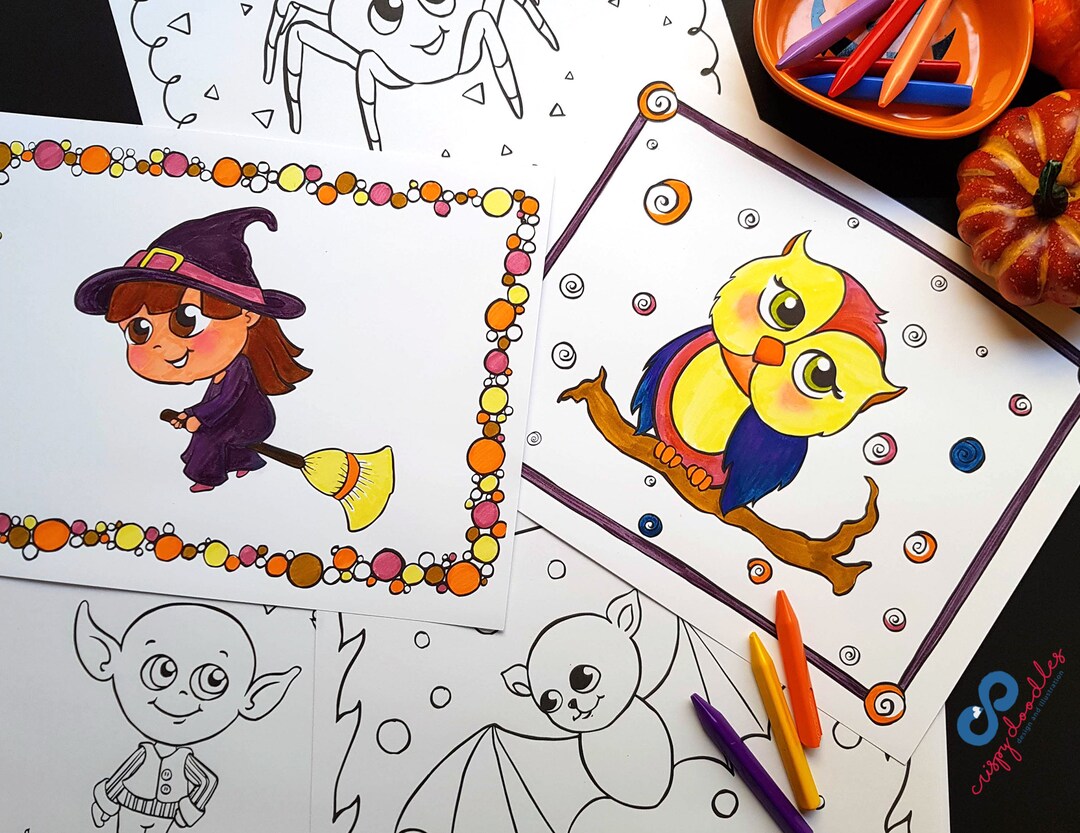 Halloween Coloring Pages, Montessori Activity, Preschool Kindergarten ...