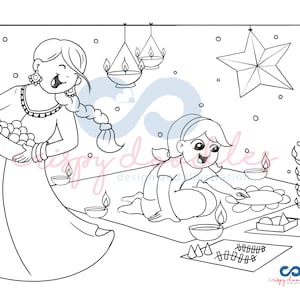 Buy Diwali Coloring Activity Pages for Kids, Diwali Decor for South ...