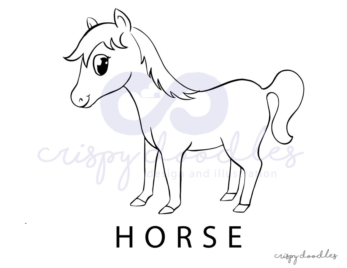 Farm Animals Coloring Pages Duck Cow Sheep Pig Horse - Etsy