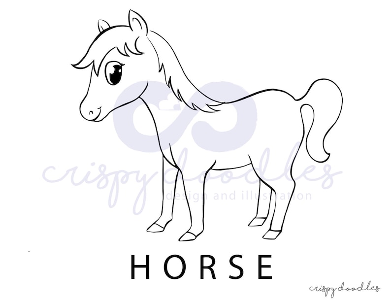 Farm Animals Coloring Pages Duck Cow Sheep Pig Horse - Etsy