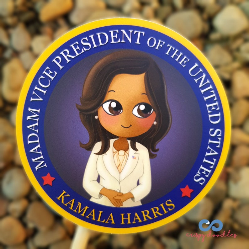 Kamala Harris Sticker, Kamala Harris Cartoon Sticker, Kamala Harris ...