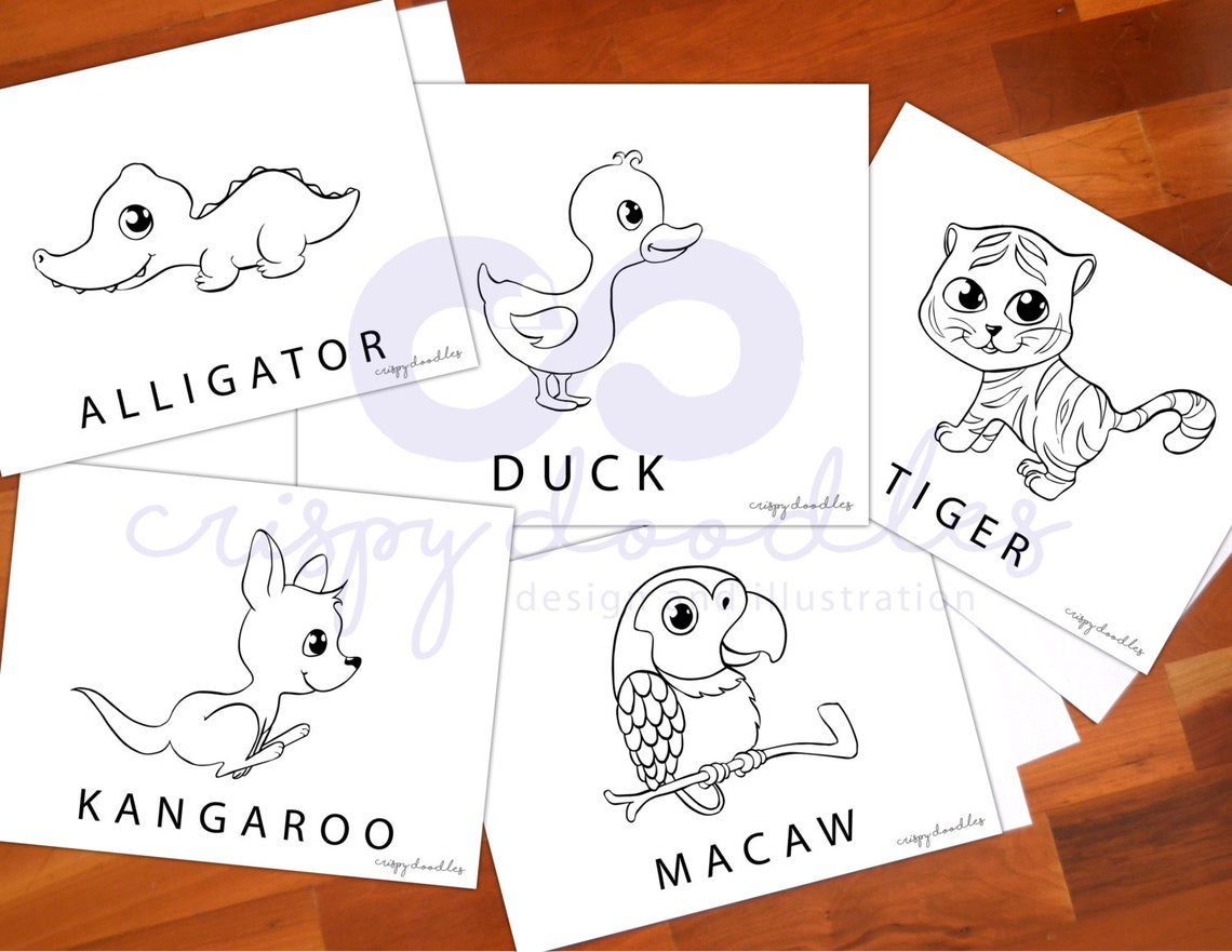 Animal Coloring Pages Kids Preschool Home School Classroom - Etsy