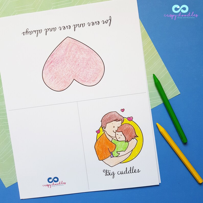 Fathers Day Folding Card Preschool Activity - Easy DIY Craft Love Dad ...