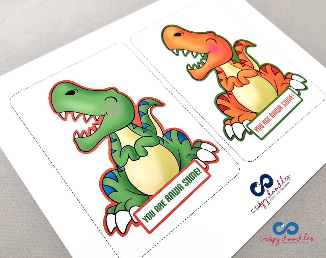 Valentines Day Dinosaur Card Set, Candy Hugger, Pencil Crayon Holder ...