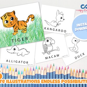 Animal Coloring Pages Kids, Preschool Home School Classroom Printable ...