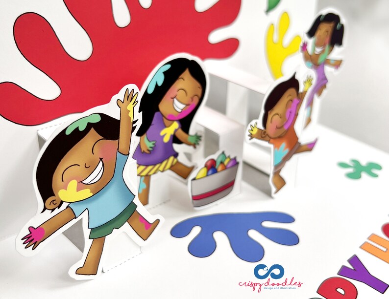Holi Pop up Make Your Own Cards, Indian Festival of Color DIY Craft ...