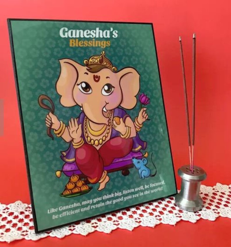 BABY GANESHA - Ganpati Ganesha Gift Children Wall Decor Indian Kids ...