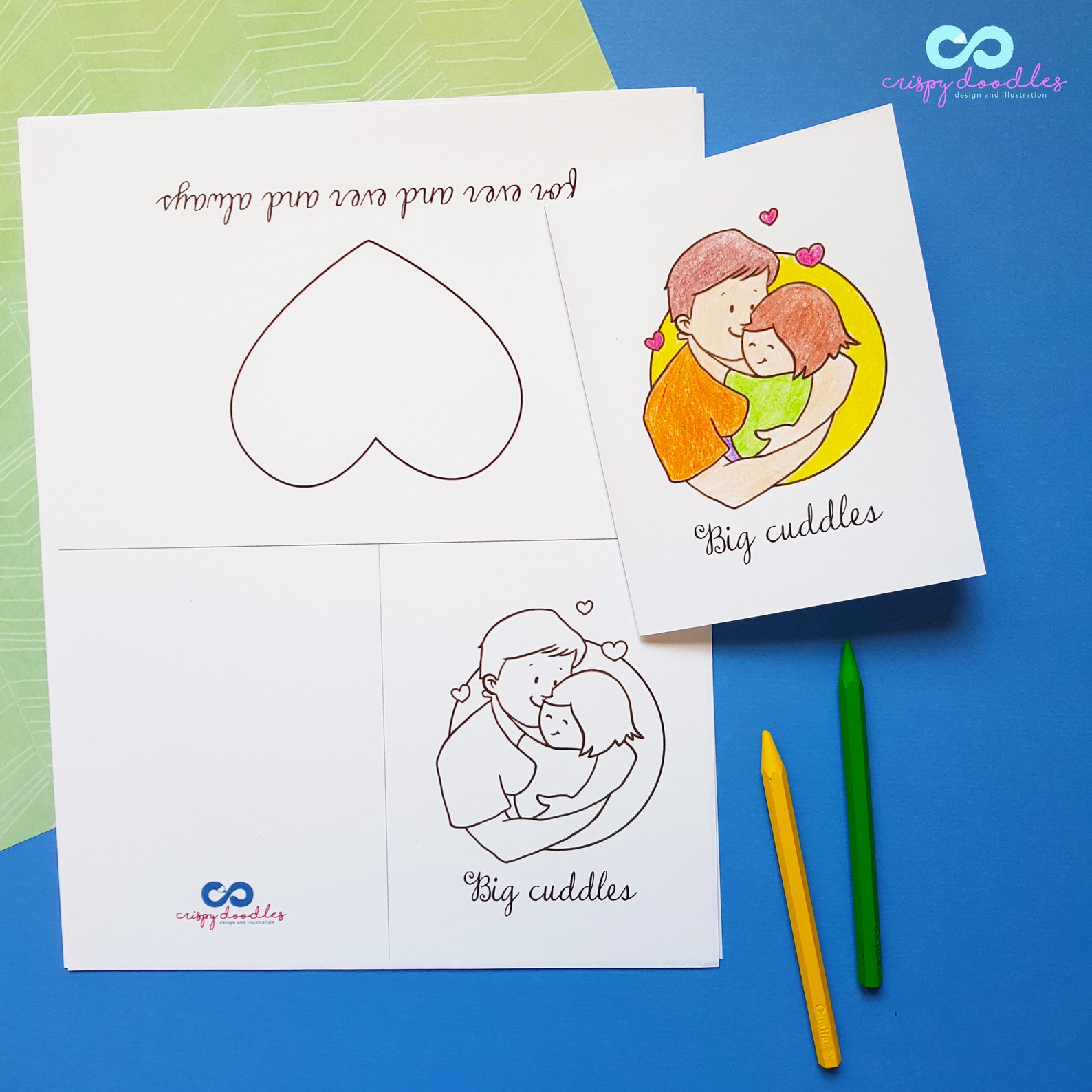 Fathers Day Folding Card Preschool Activity - Easy DIY Craft Love Dad ...