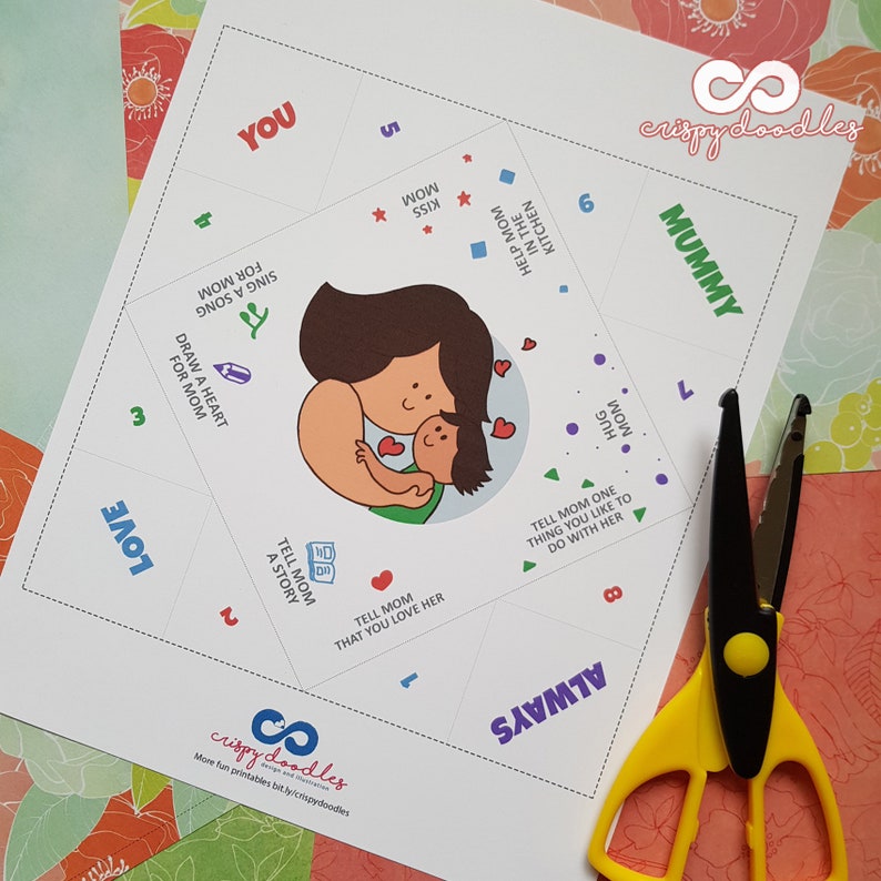 Mothers Day Cootie Catcher DIY Craft, Cute Chatter Box, Happy Snappy ...