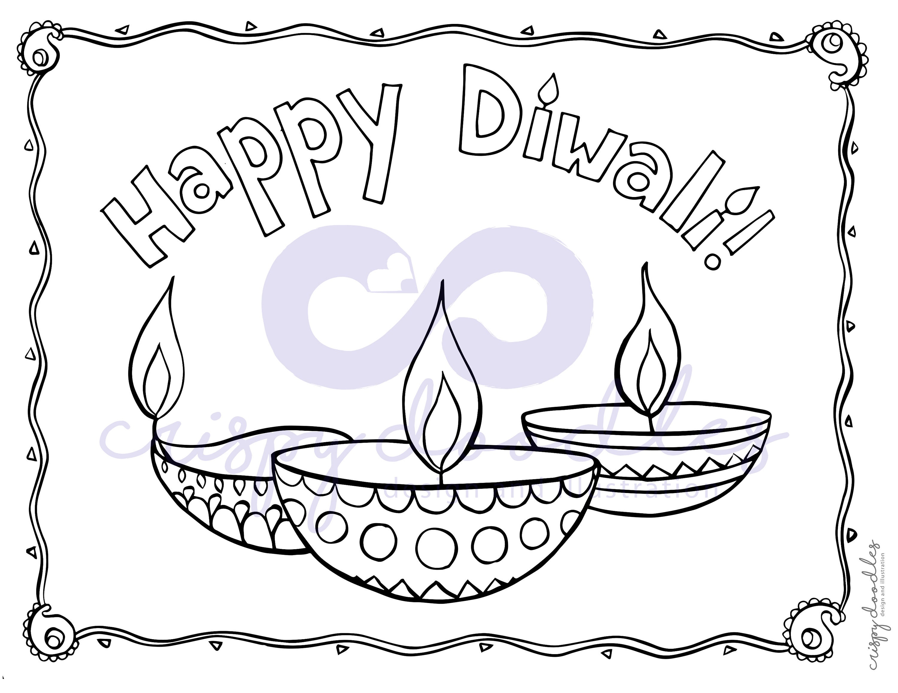 Diwali Coloring Activity Pages for Kids, Diwali Decor for South Asian ...