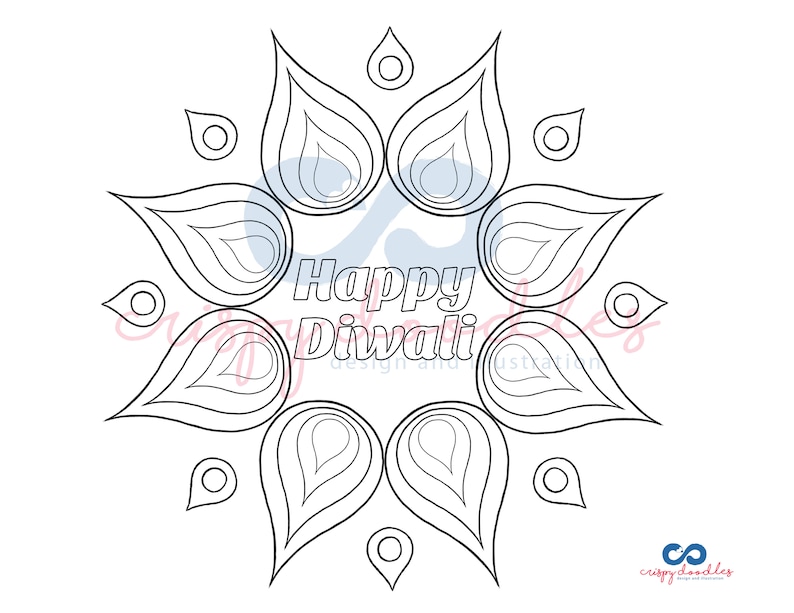 Diwali Coloring Activity Pages for Kids, Diwali Decor for South Asian ...
