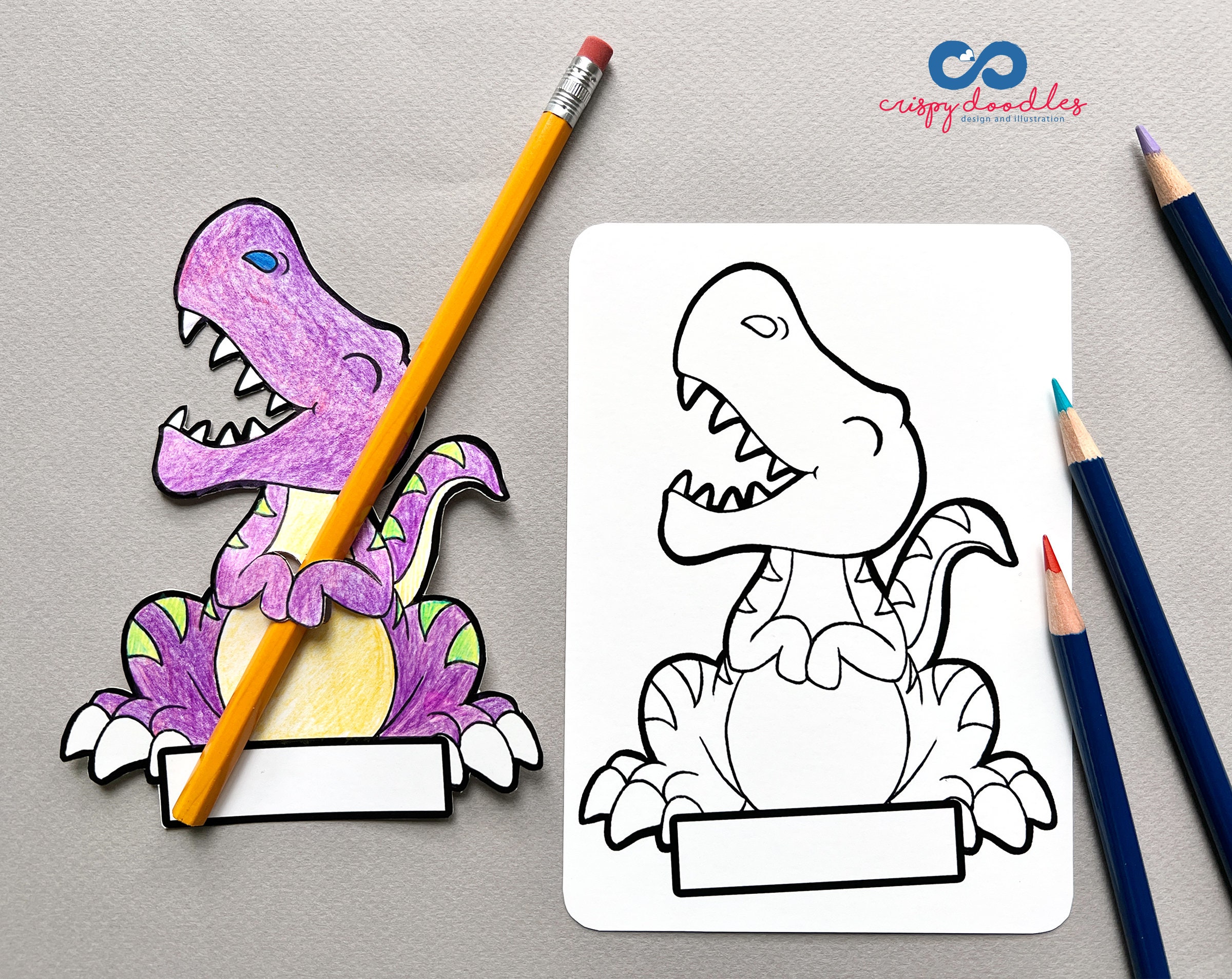 Valentines Day Dinosaur Card Set, Candy Hugger, Pencil Crayon Holder ...