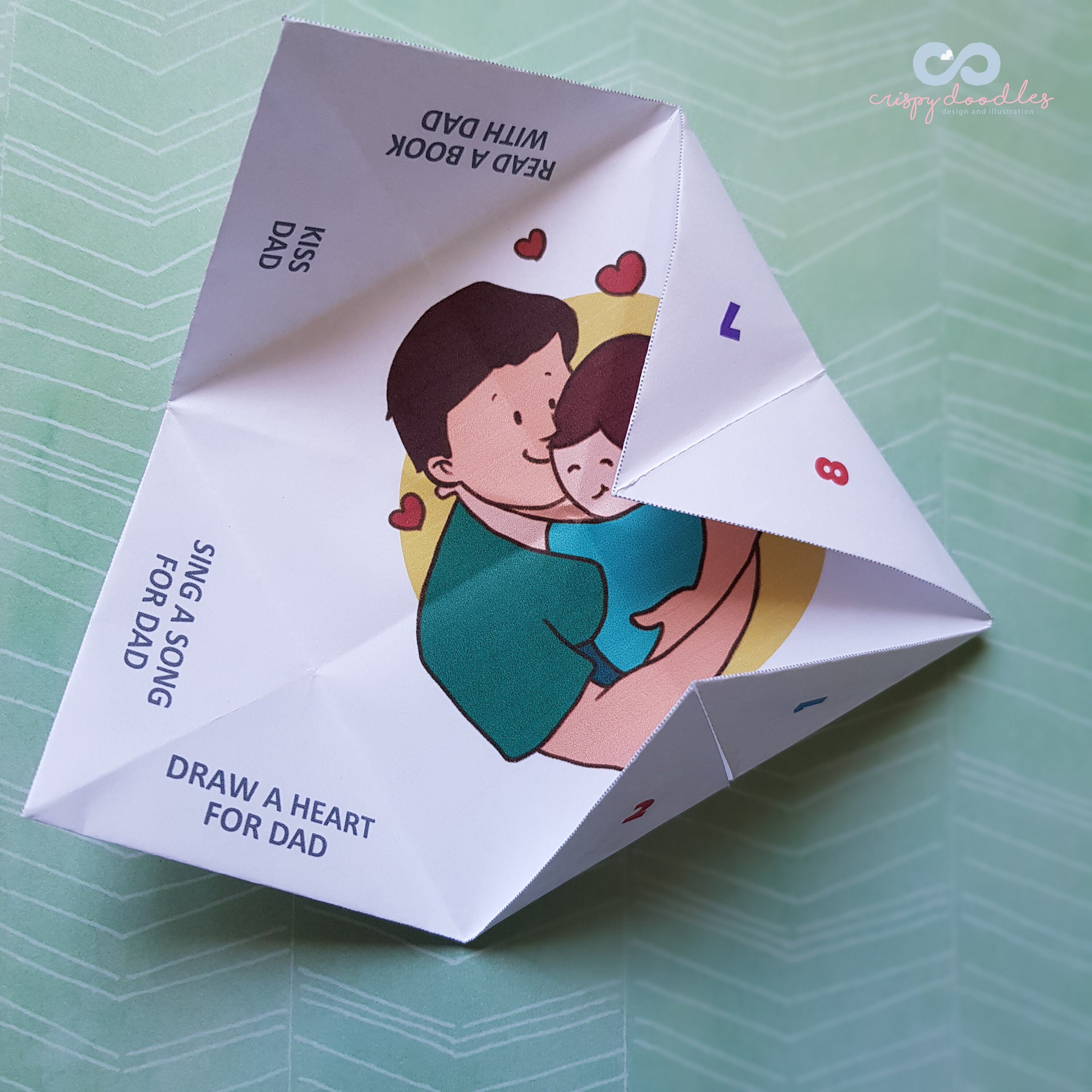 Fathers Day Cootie Catcher DIY Craft, Cute Chatter Box, Happy Snappy ...