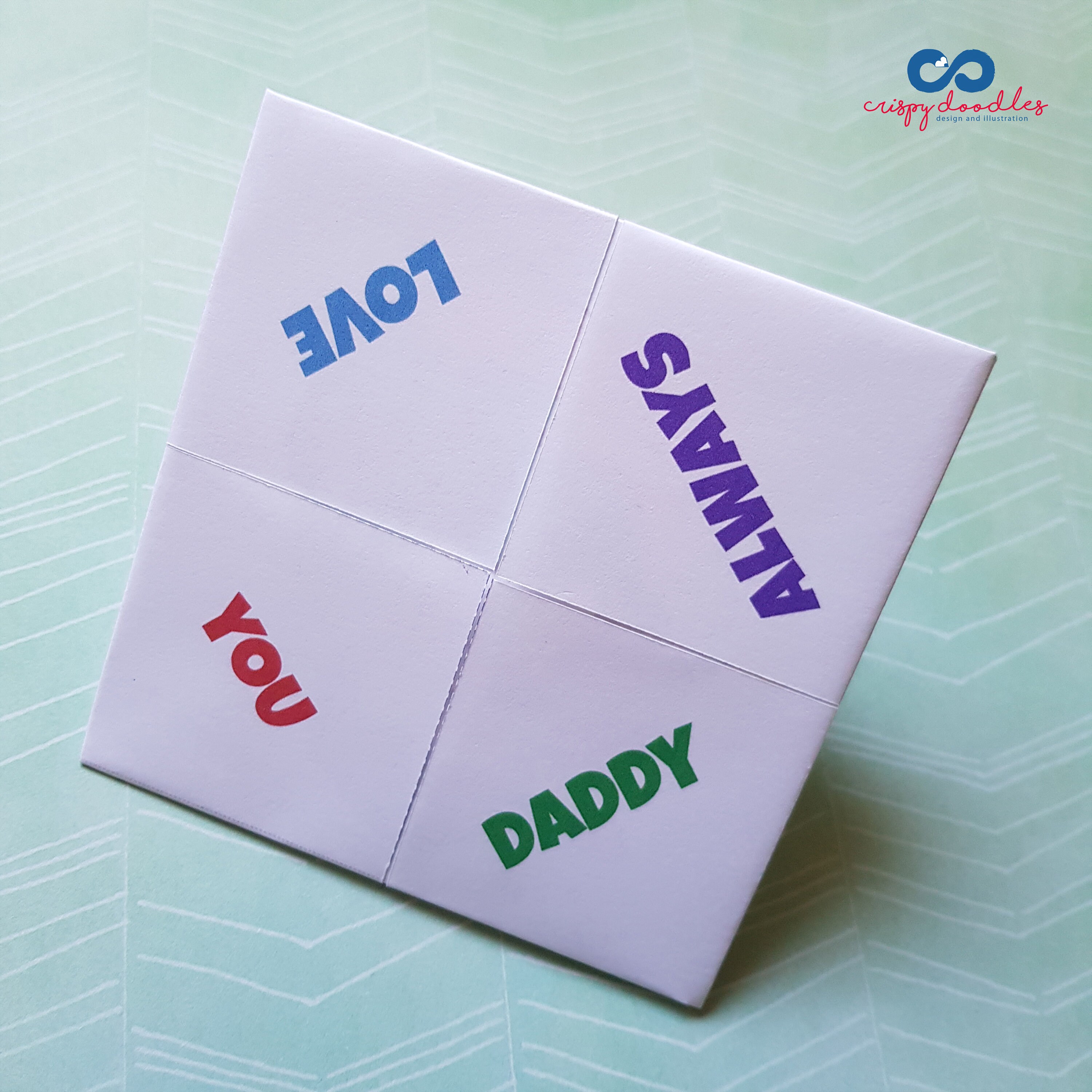 Fathers Day Cootie Catcher DIY Craft, Cute Chatter Box, Happy Snappy ...