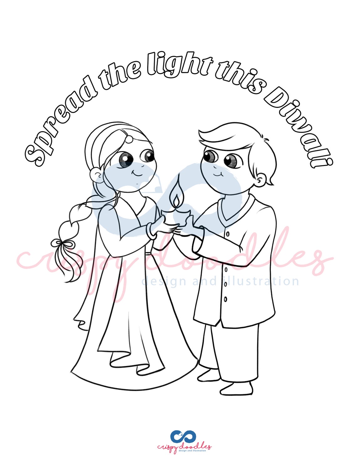 Diwali Coloring Activity Pages for Kids, Diwali Decor for South Asian ...