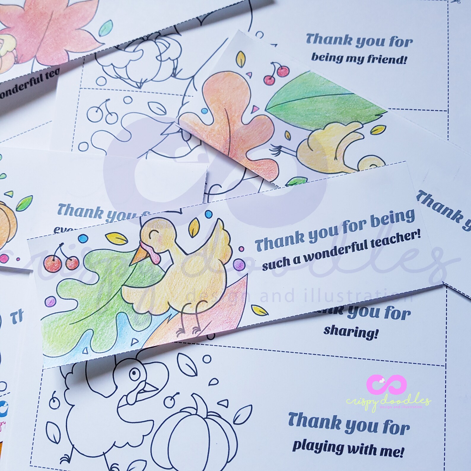 Printable Thanksgiving Gratitude Notes Kids Coloring Pages | Etsy
