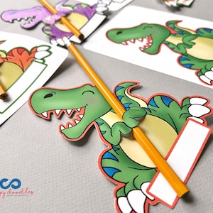 Valentines Day Dinosaur Card Set, Candy Hugger, Pencil Crayon Holder ...