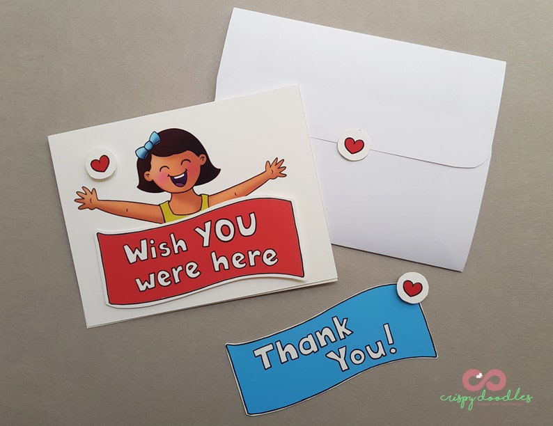 Thank You Cards for Kids, Cute Thank You Card Sending You a Hug, Thank ...