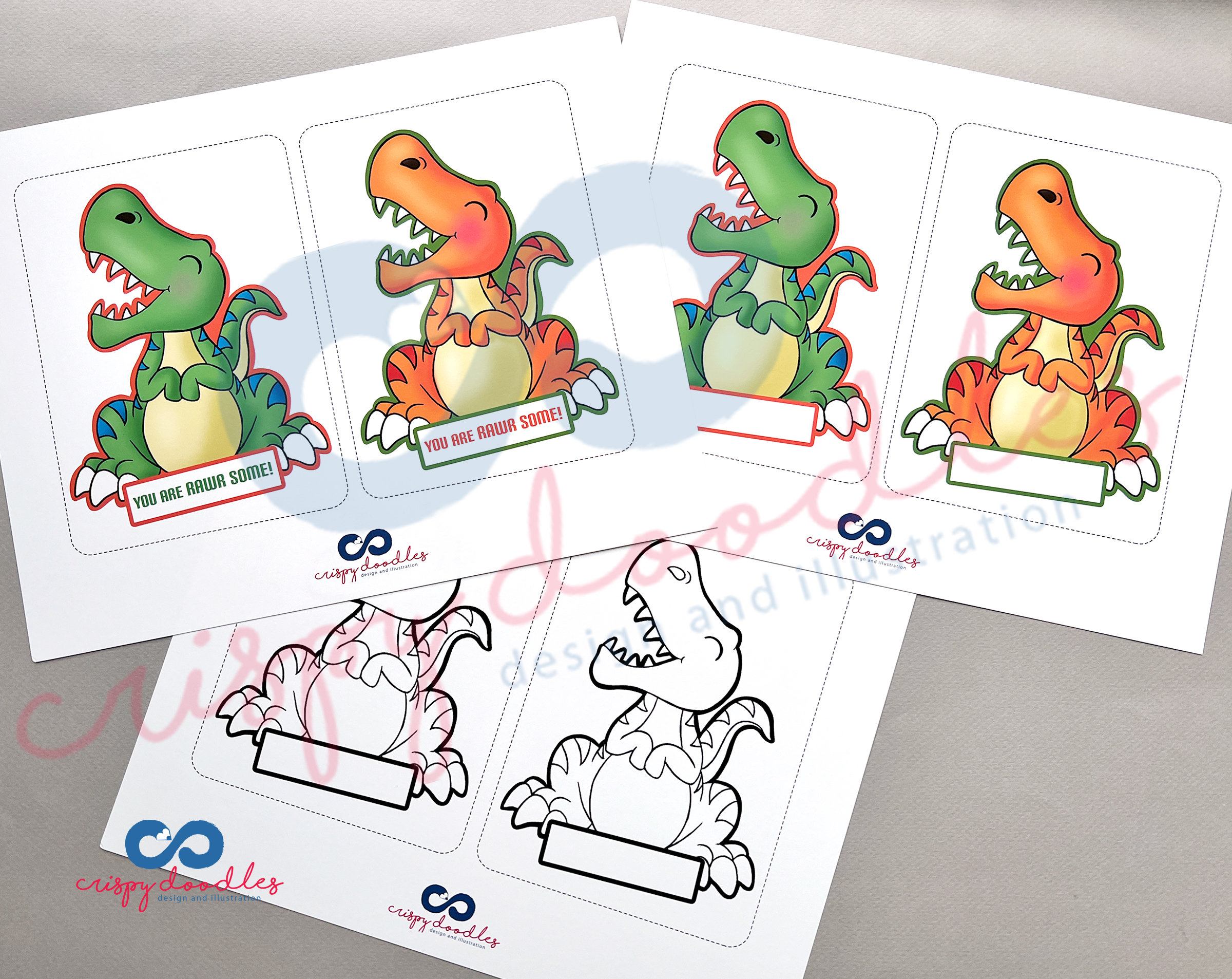 Valentines Day Dinosaur Card Set, Candy Hugger, Pencil Crayon Holder ...