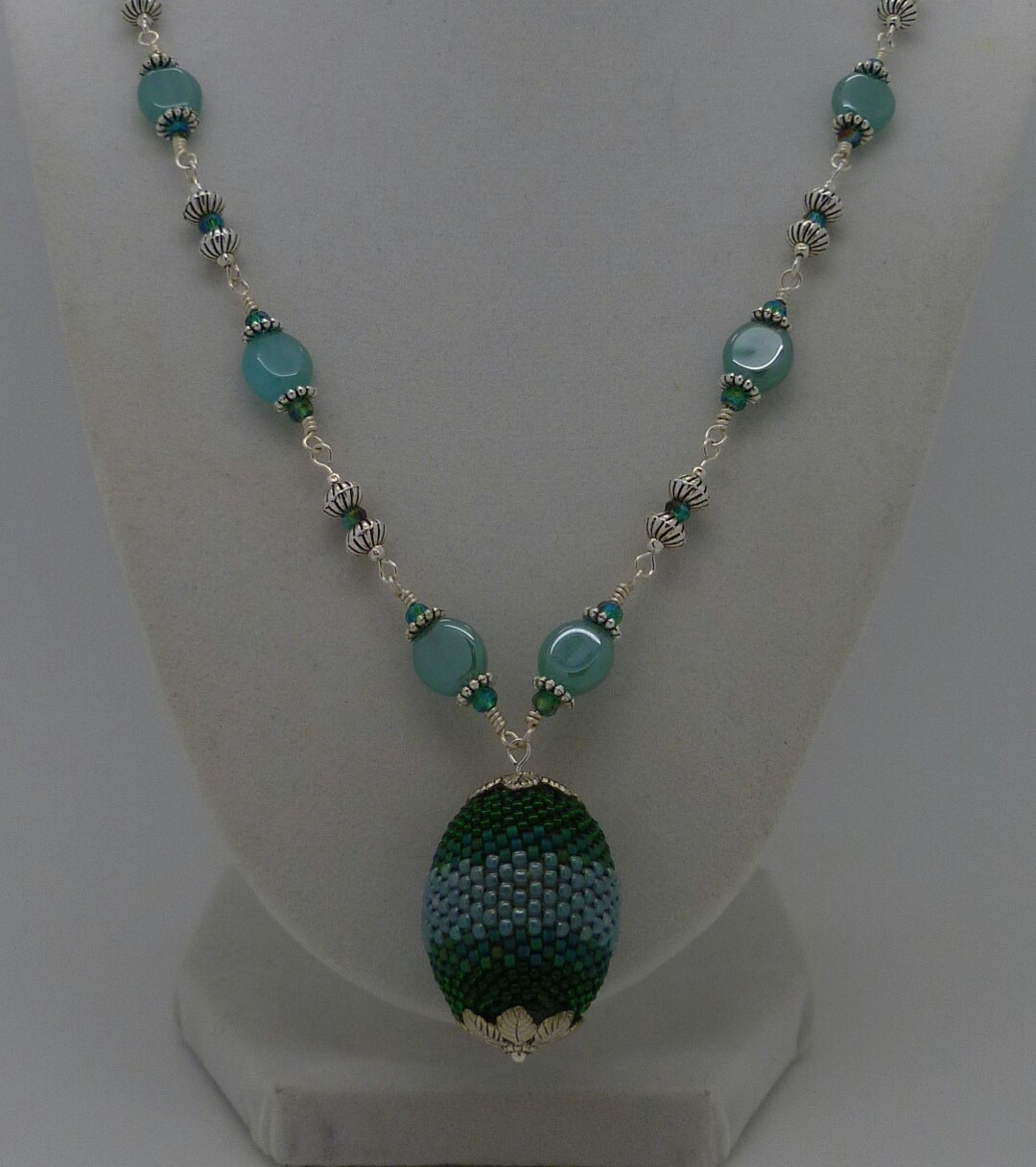 Beaded Bead Necklace. Beaded Necklace. Wire Chain Necklace. Seed Bead ...