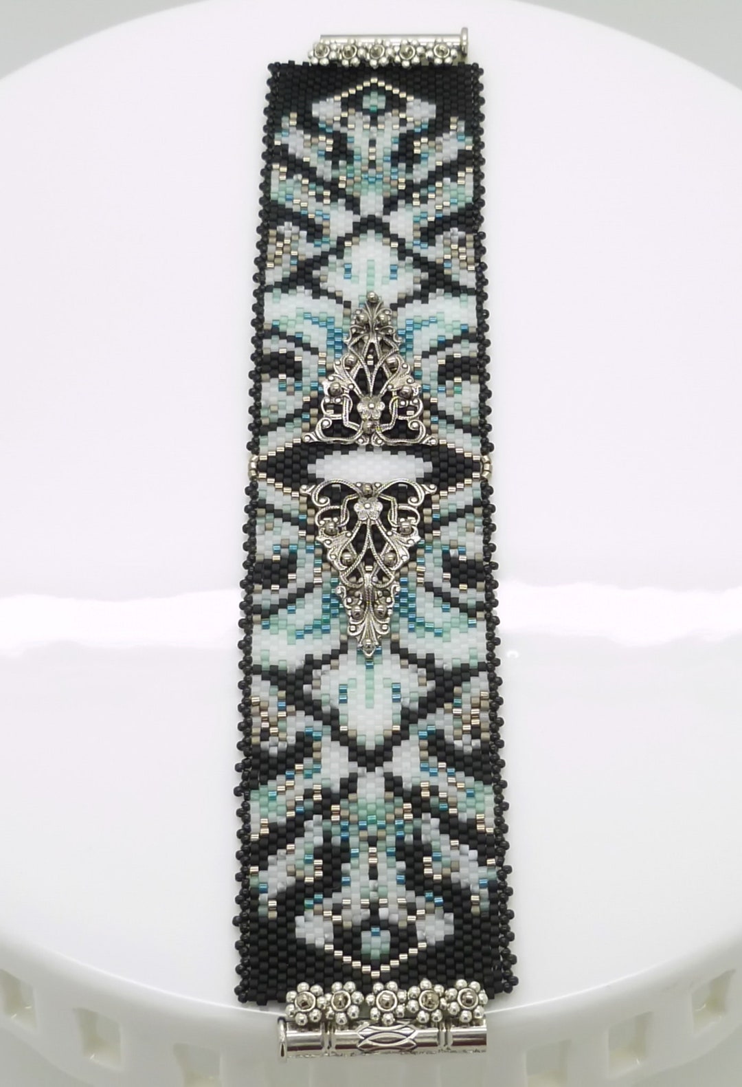 Peyote Bracelet PATTERN. DIGITAL DOWNLOAD. Odd Count Peyote. Leaf ...