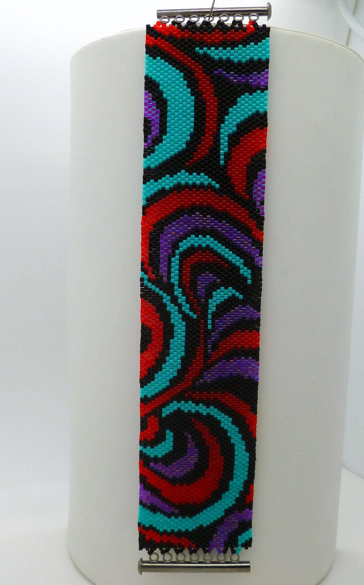 Peyote Bracelet PATTERN. Even Count Peyote Pattern. Swirl Cuff Beading ...