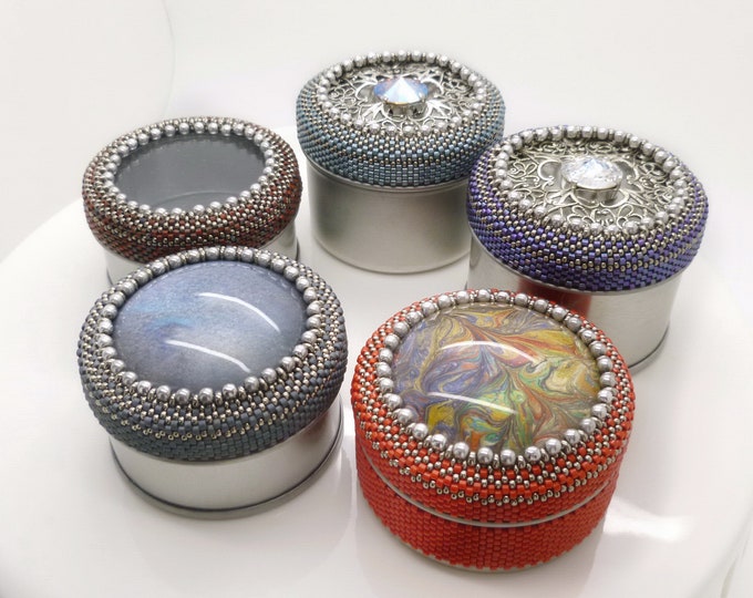 2 Round X 1.5 Inches Tall, Trinket Tin for Use With the Bead Pattern - Etsy