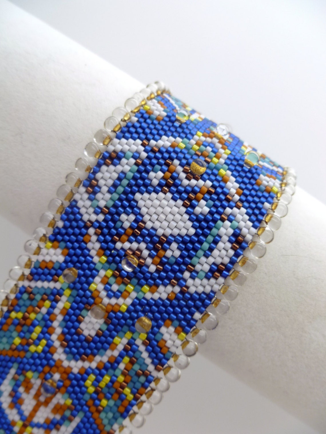 Beading PATTERN. Odd Count Peyote Pattern. "mandala 2 Blue" Peyote ...