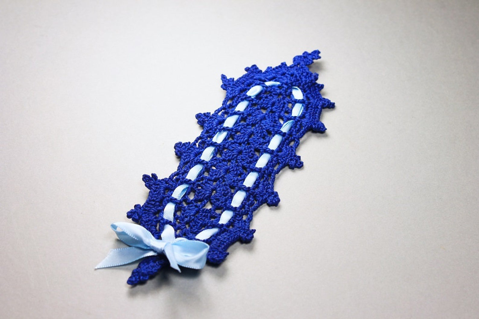 Blue Bookmark Crochet 7.5 Inches Book Lovers Gift - Etsy