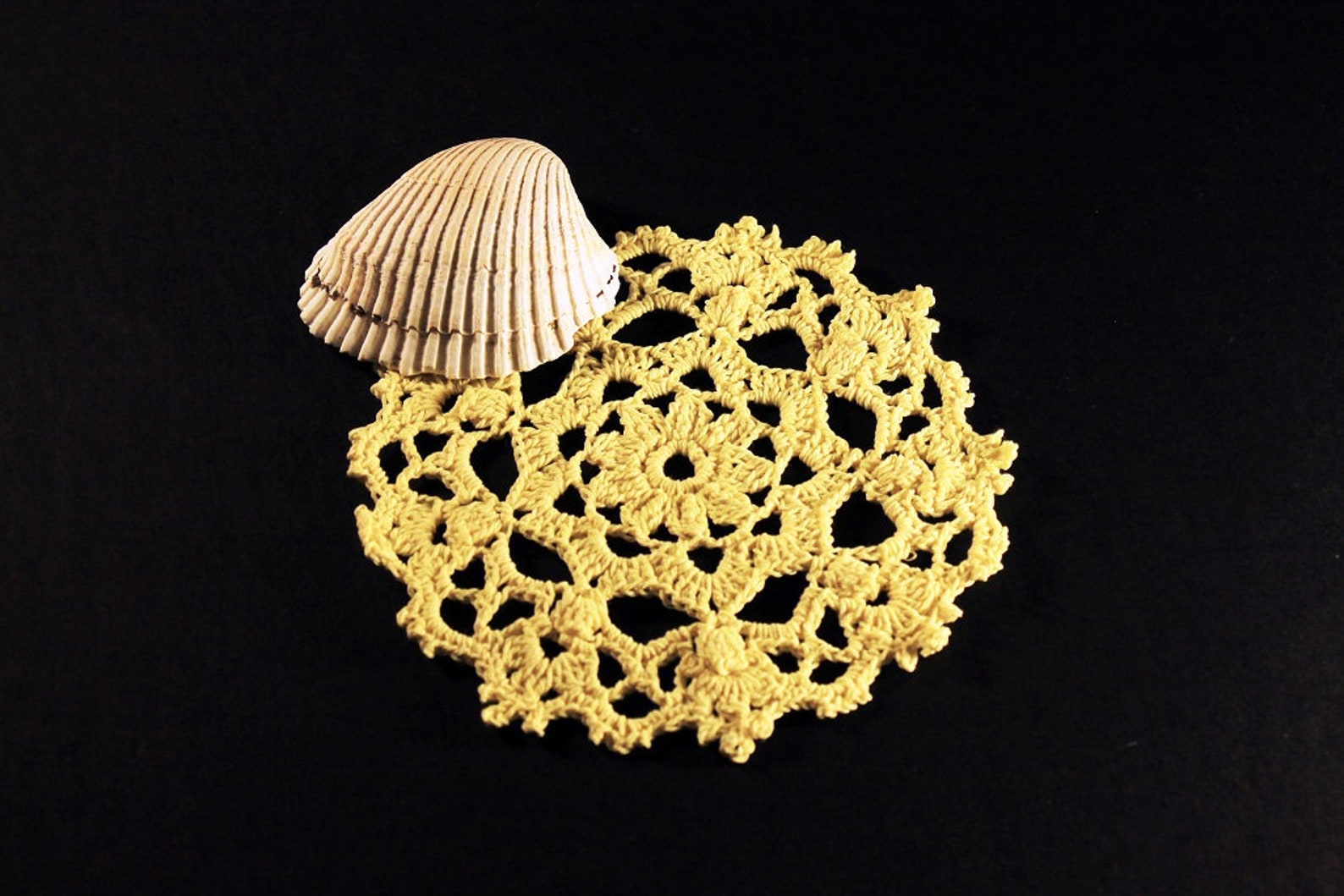 Crochet Doily Mini Doily Round Light Yellow Small Crochet - Etsy