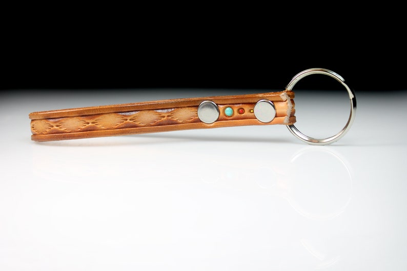 Leather Keychain, Hand Tooled Leather, Bag Accessory, Key Fob - Etsy