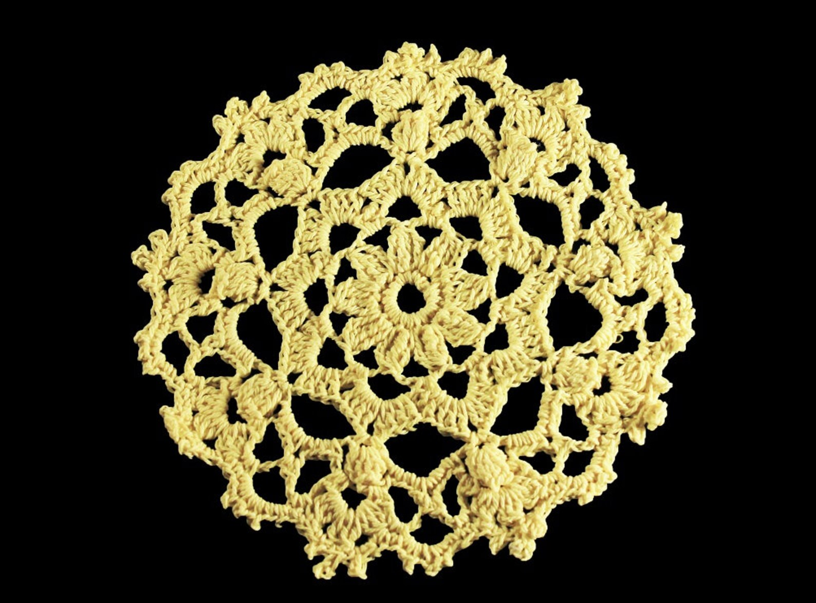 Crochet Doily Mini Doily Round Light Yellow Small Crochet | Etsy
