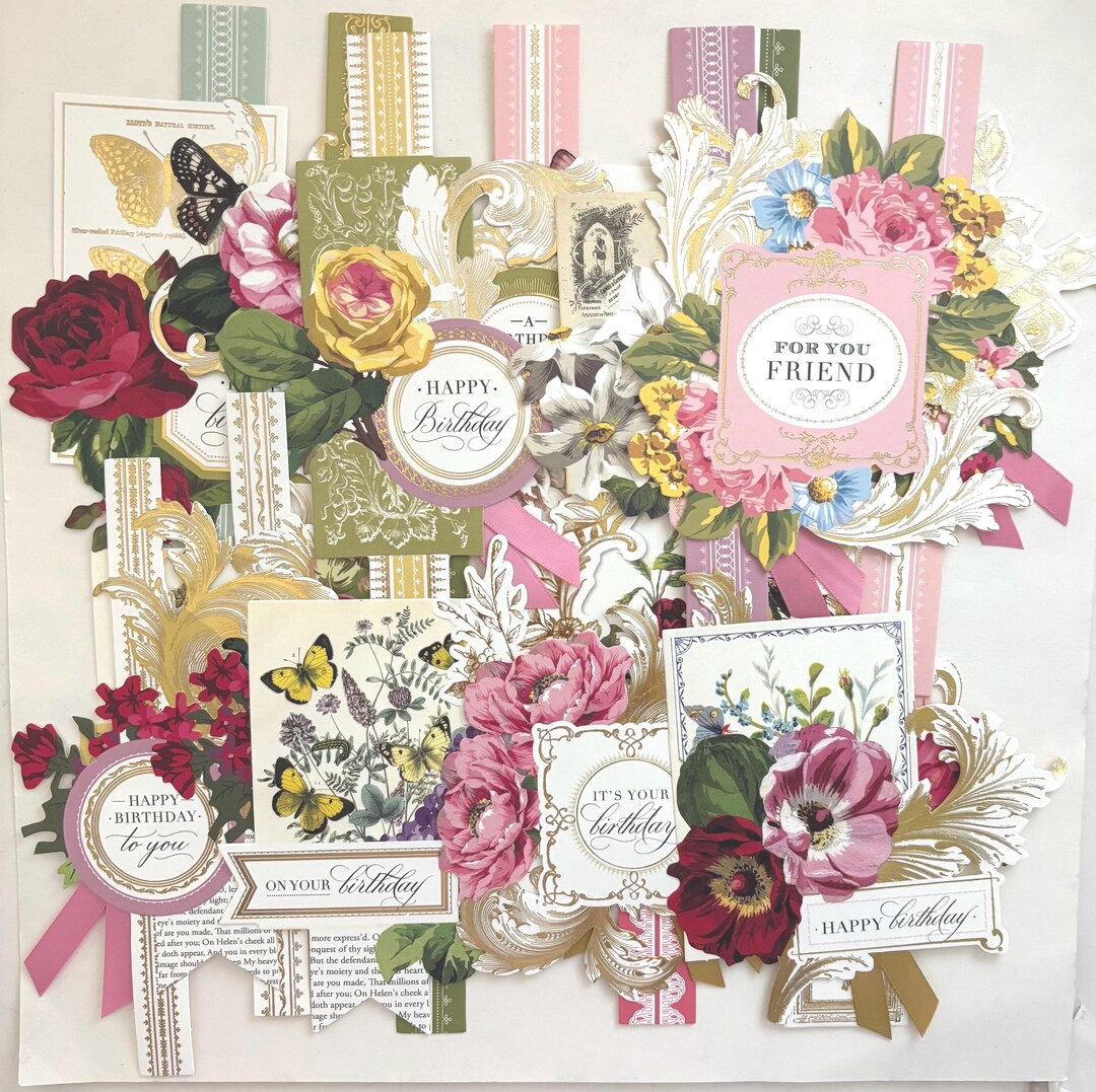 Happy Birthday Collage Card Toppers - Etsy