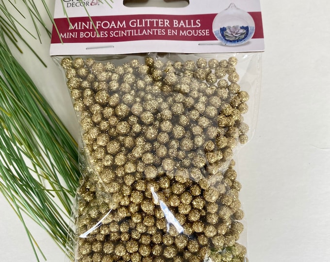 Gold Glitter Mini Foam Balls - Etsy