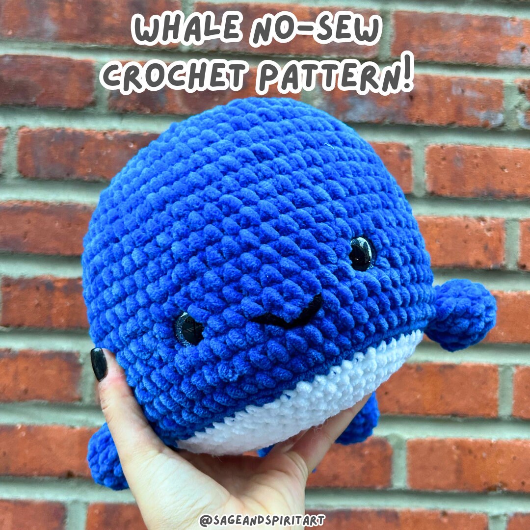 Walter the No Sew Whale | Crochet Pattern - Etsy