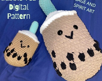 Reversible Boba Bubble Tea Crochet PATTERN ONLY Pdf DOWNLOAD Amigurumi ...