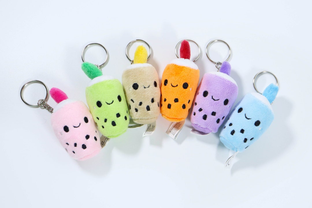 Boba Keychain, TINY Boba Bubble Tea Drink Plush, Taro, Honeydew, Milk ...